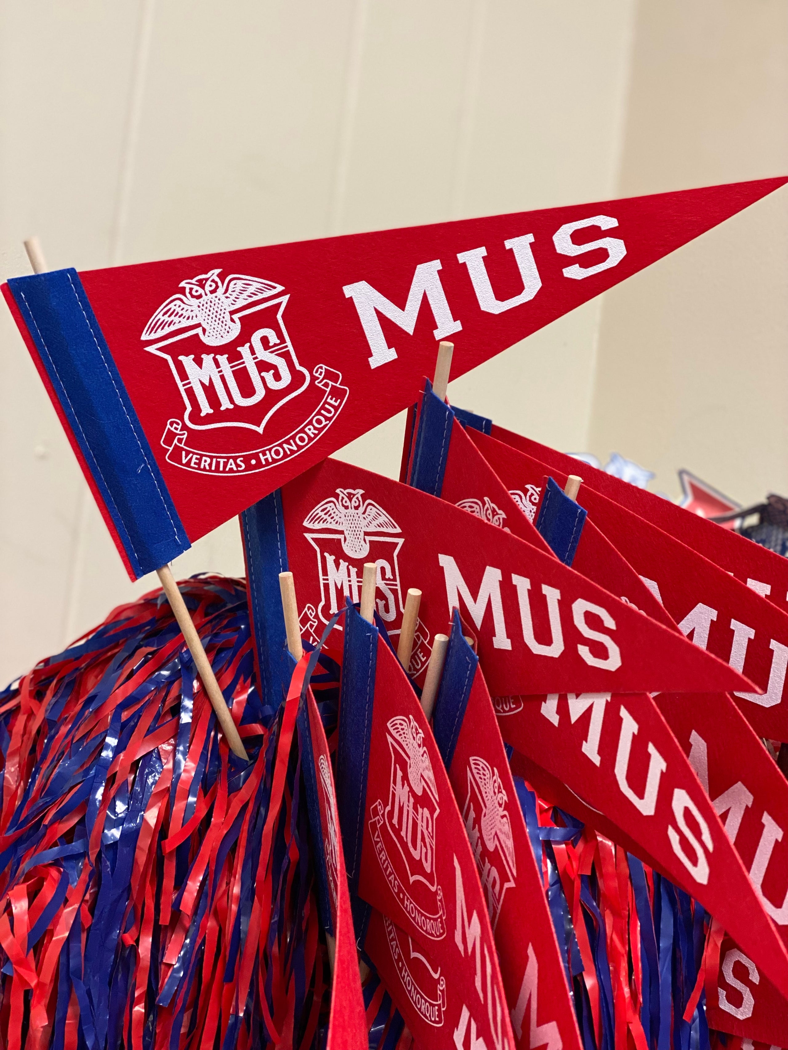 MUS Mini Wall Pennant | Memphis University School Schaeffer Bookstore